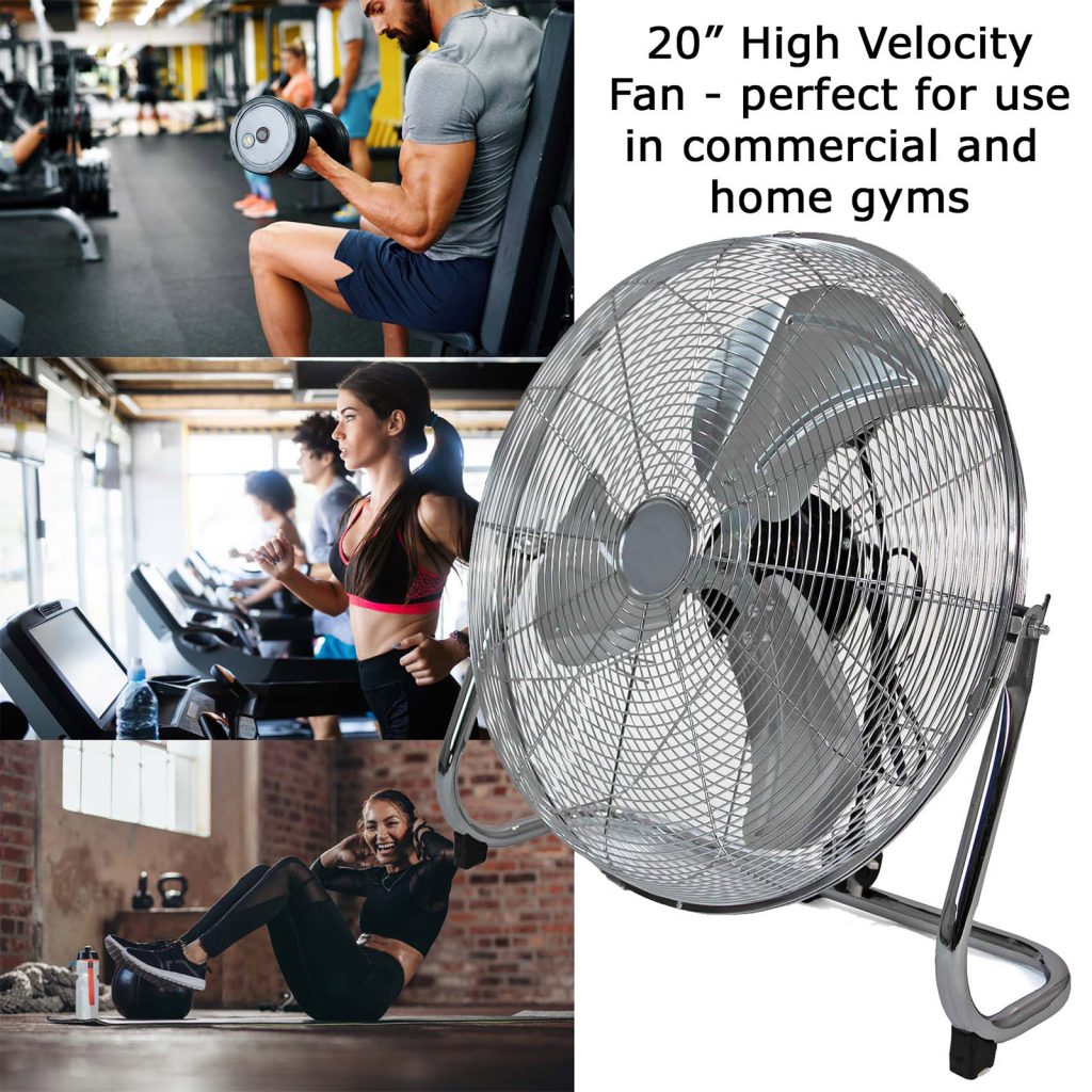 Metal Floor Fan 20" High Velocity 3 Speed Control Air Cooling Gym Home ...