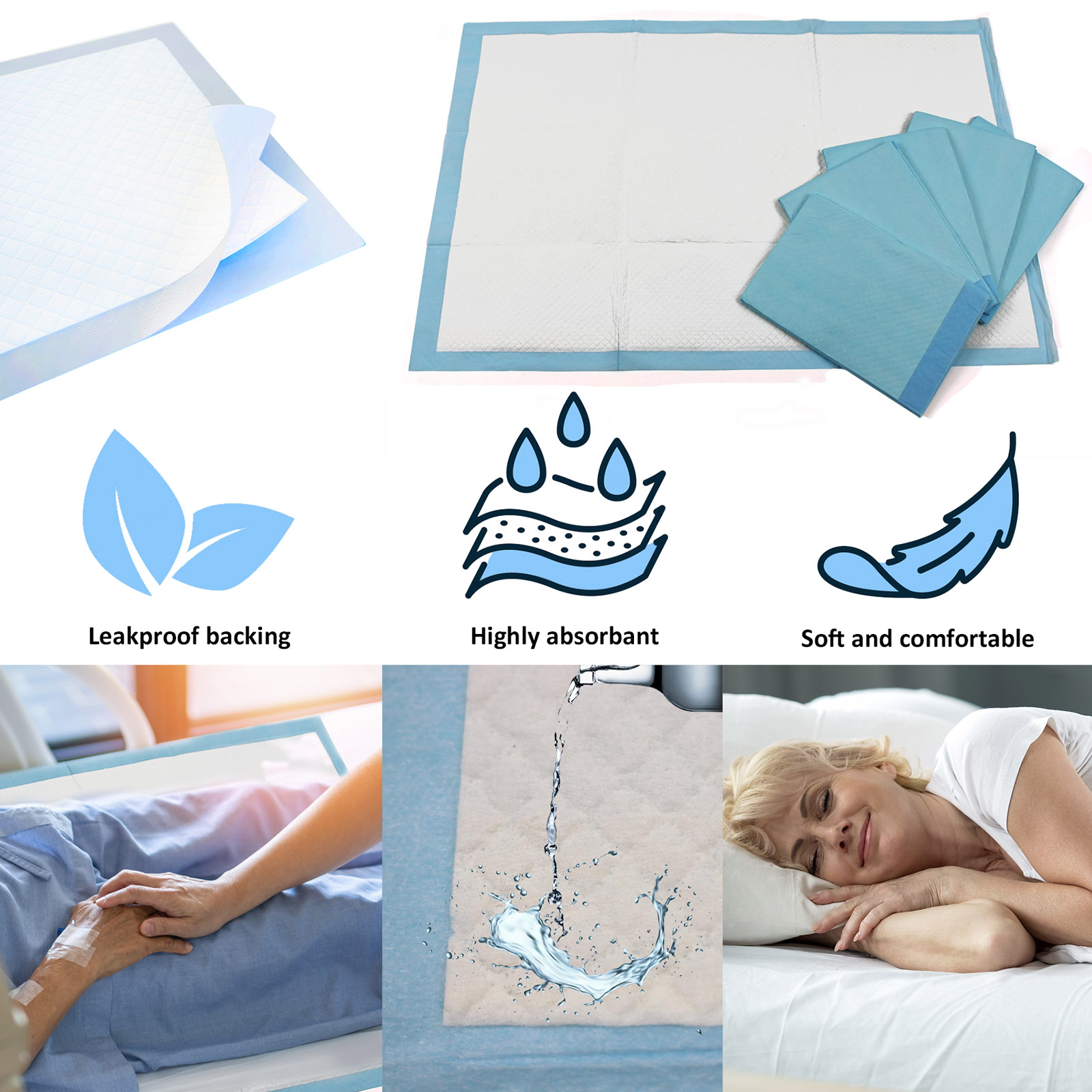 Disposable Incontinence Bed Pads 60x45cm 21702 - Welcome to Actiasgear