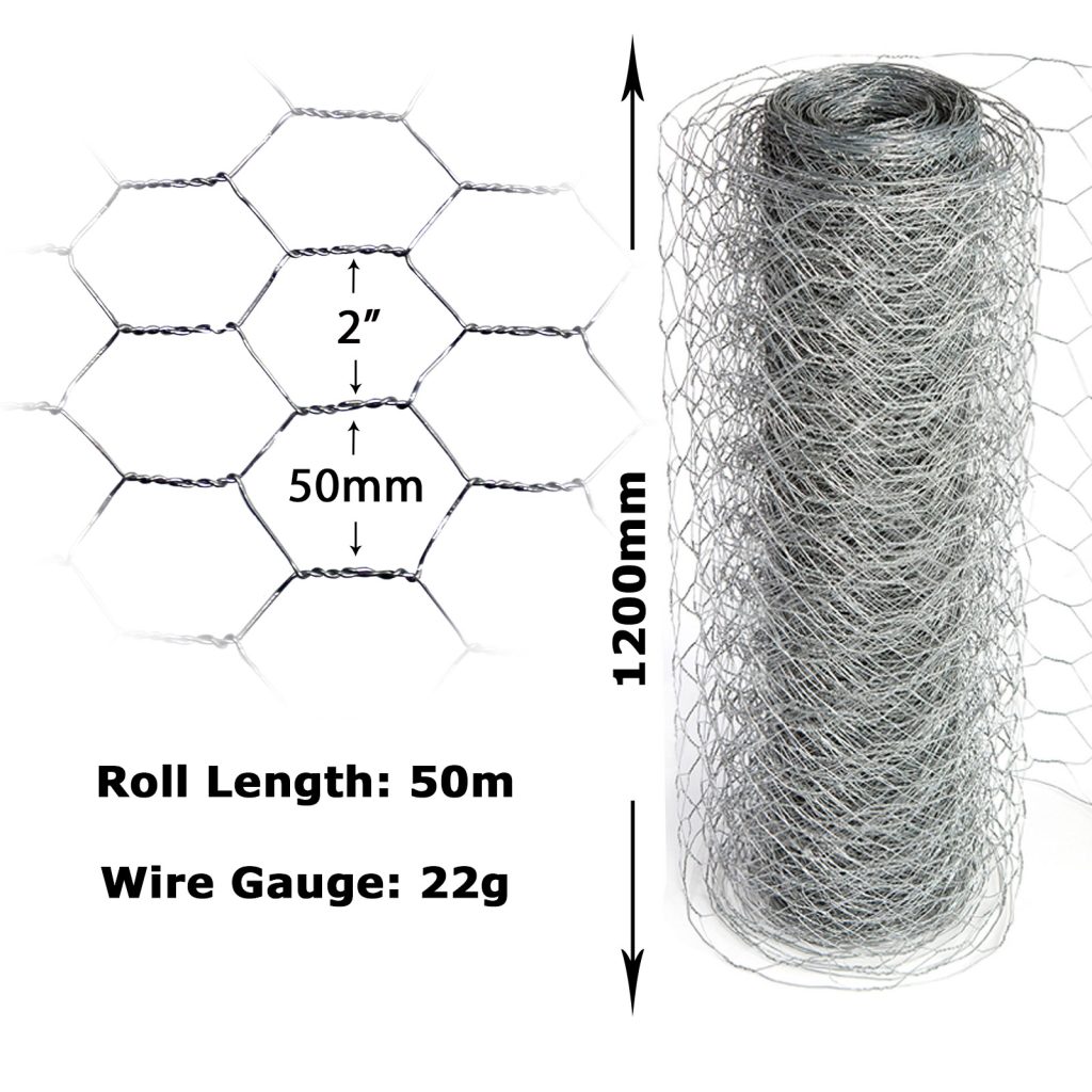 Metal Chicken Wire 50mm hole x 50m Long - Actiasgear