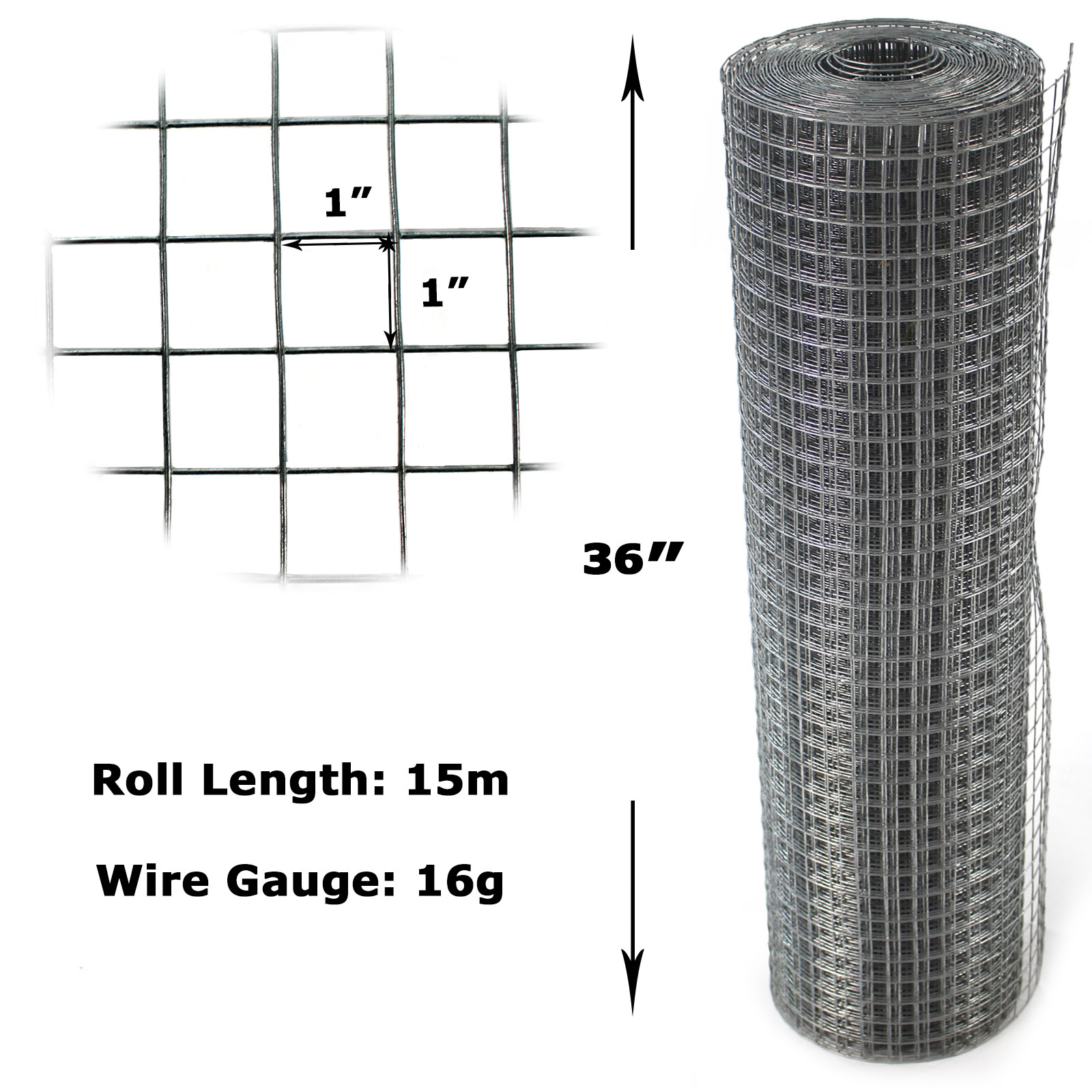 Wire Mesh 1in x 1in x 15m in 16gauge with two widths - Welcome to ...
